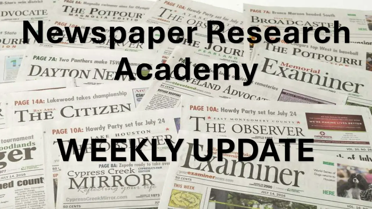 Newspaper Research Academy Weekly Update - September 26, 2025 - The ...