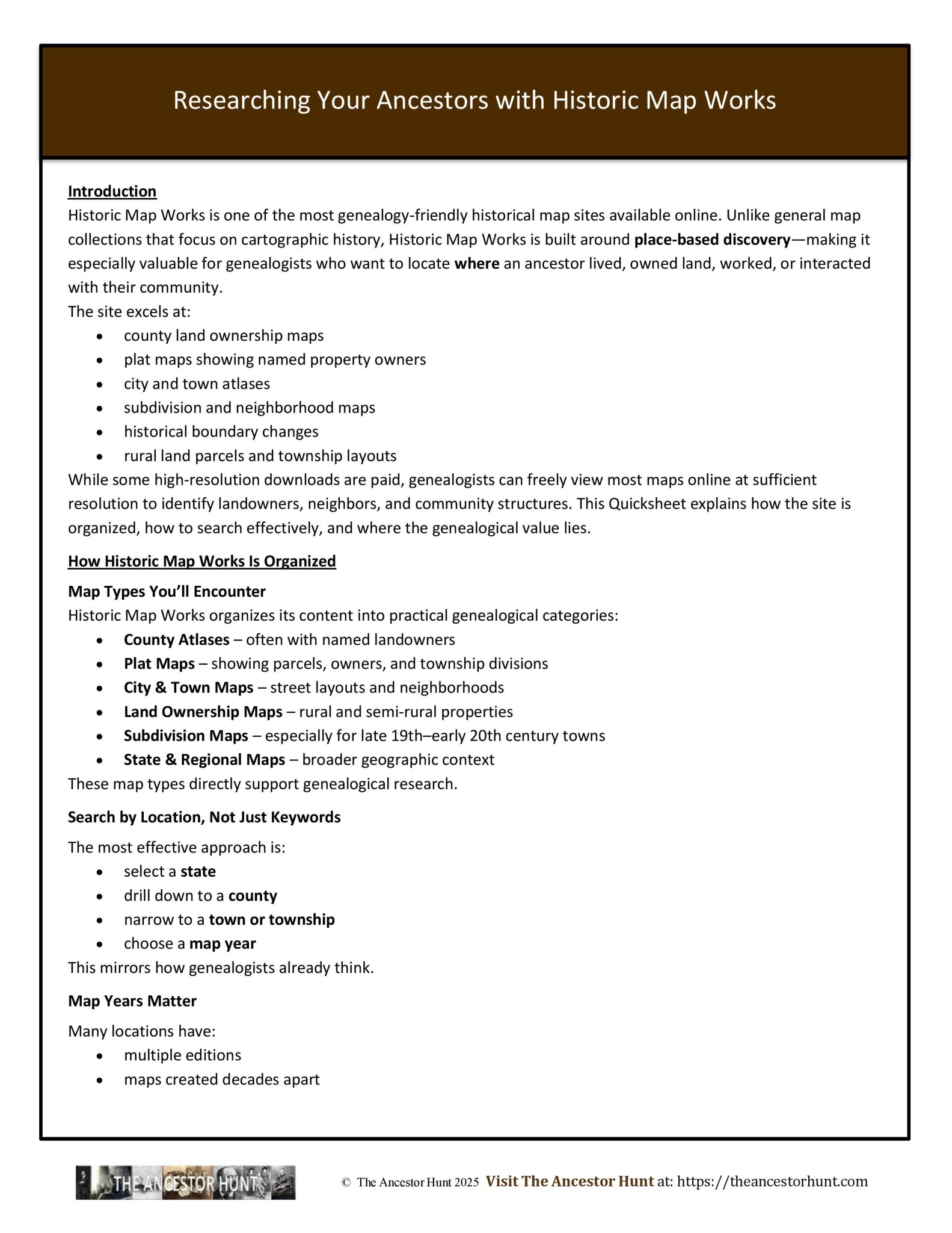 Researching Your Ancestors with Historic Map Works - The Ancestor Hunt